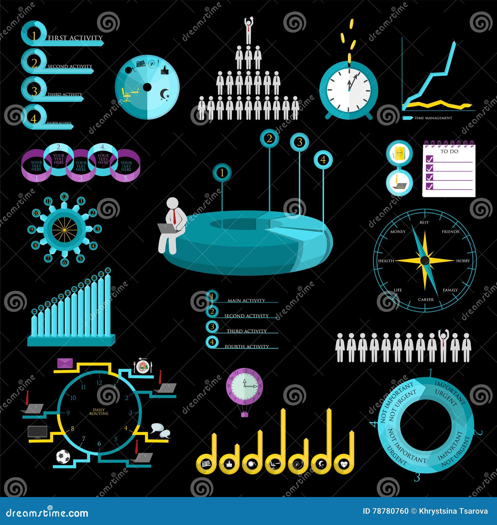Time Management Infographic Stock Vector - Illustration of icon ...