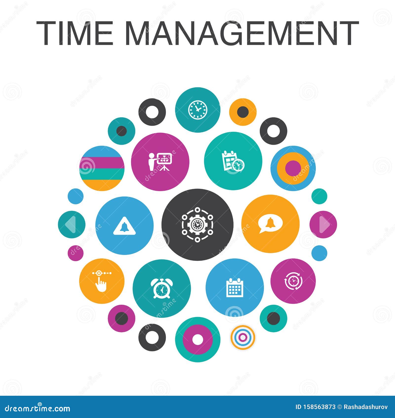 Time Management Infographic Circle Stock Vector - Illustration of ...