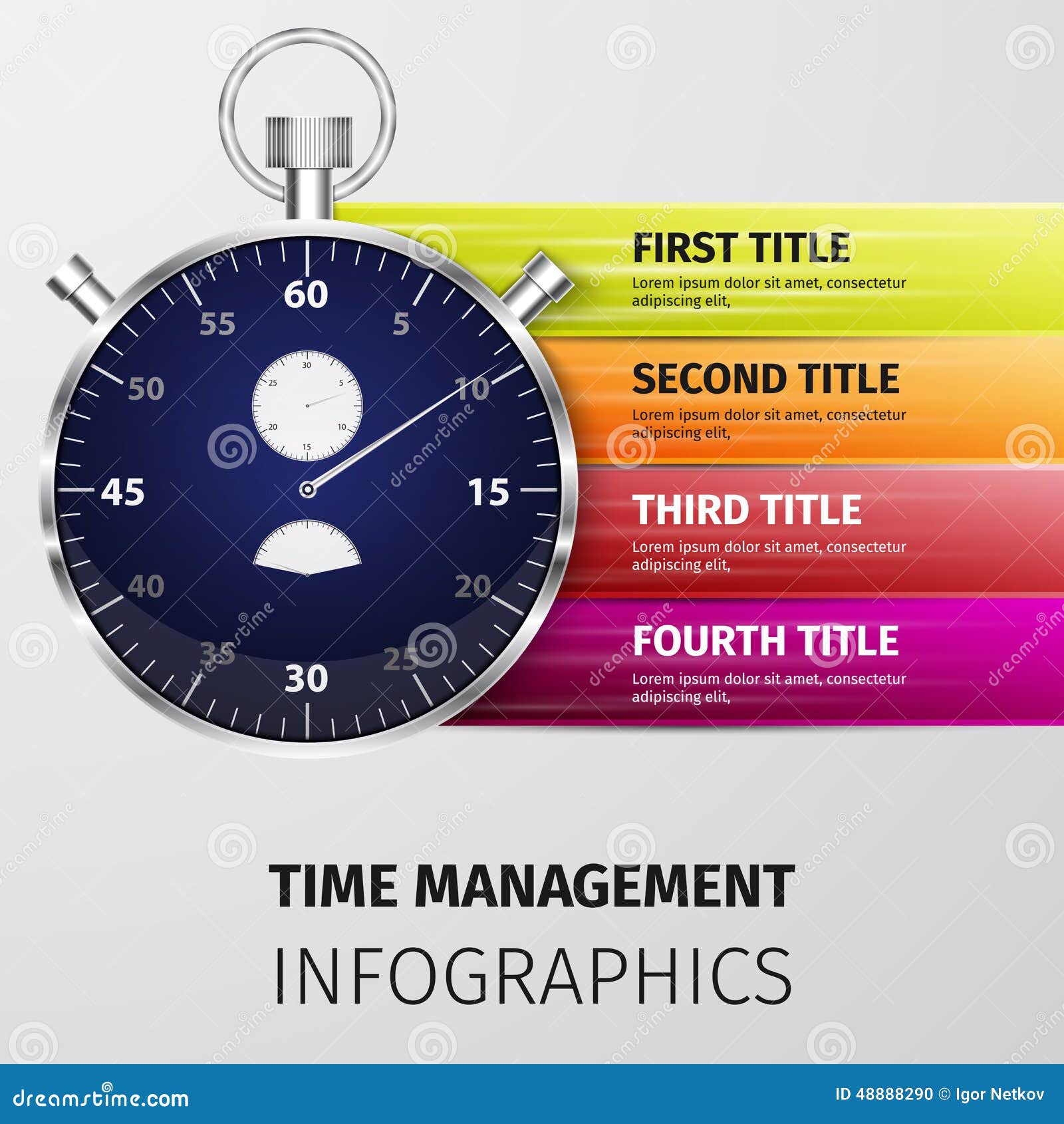 Time Management Infographics Stock Vector - Illustration of antique ...