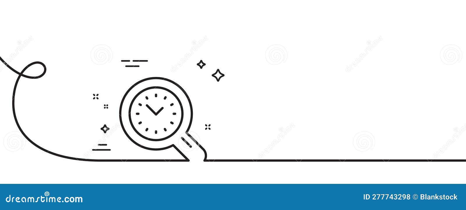 Time Management Line Icon. Clock Sign. Work Analysis. Continuous Line ...