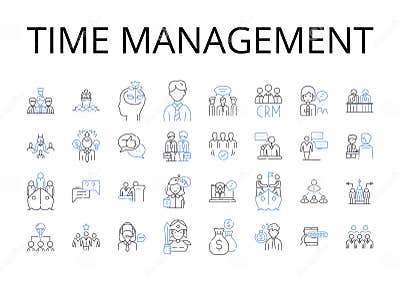 Time Management Line Icons Collection. Goal Setting, Task Scheduling ...
