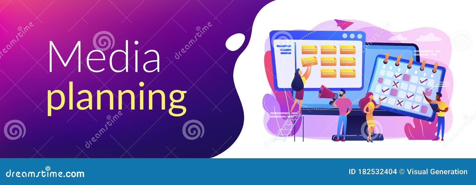 Media Planning Concept Banner Header. Stock Vector - Illustration of ...