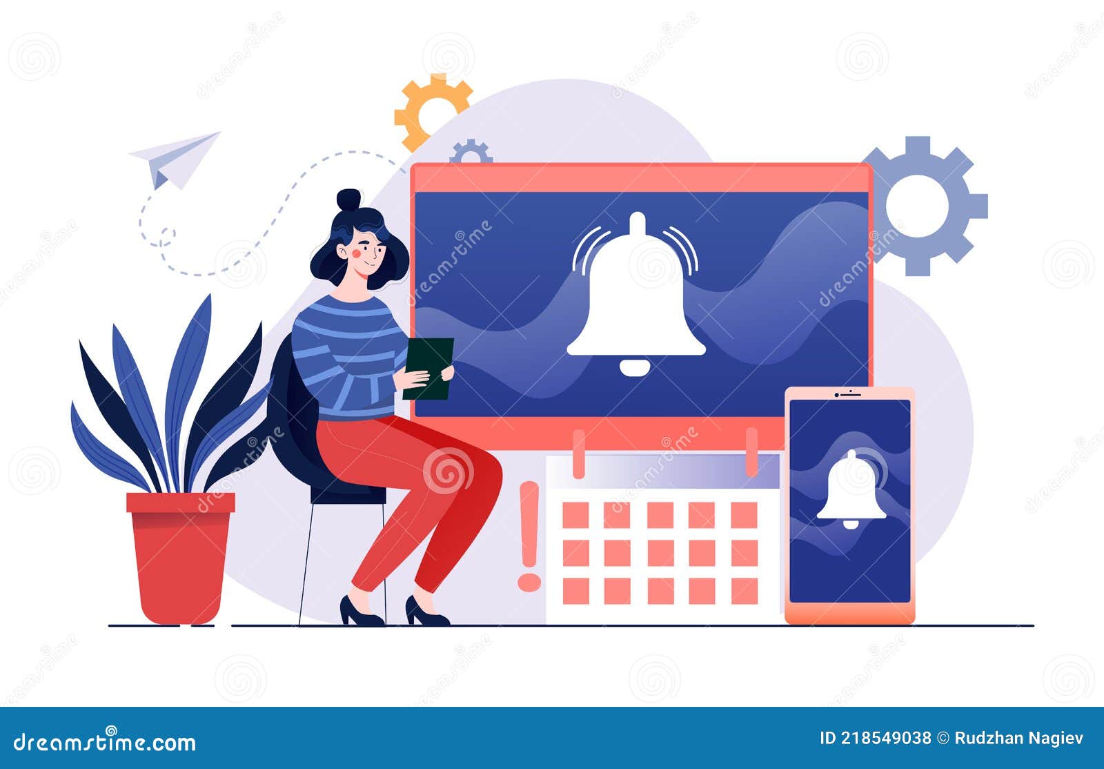 Time Management, Memo Reminder, Work Plan Stock Vector - Illustration ...