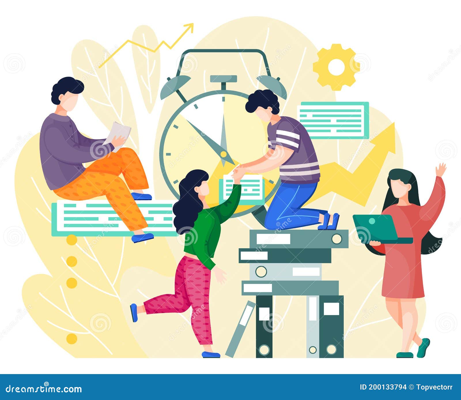 Time Management Organization, Office Workers Working at Joint Project ...