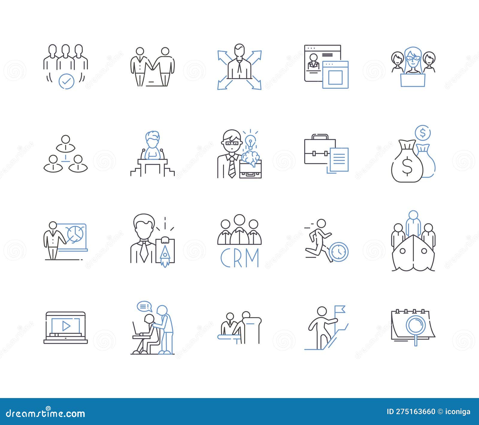 Time Management Outline Icons Collection. Planning, Discipline ...