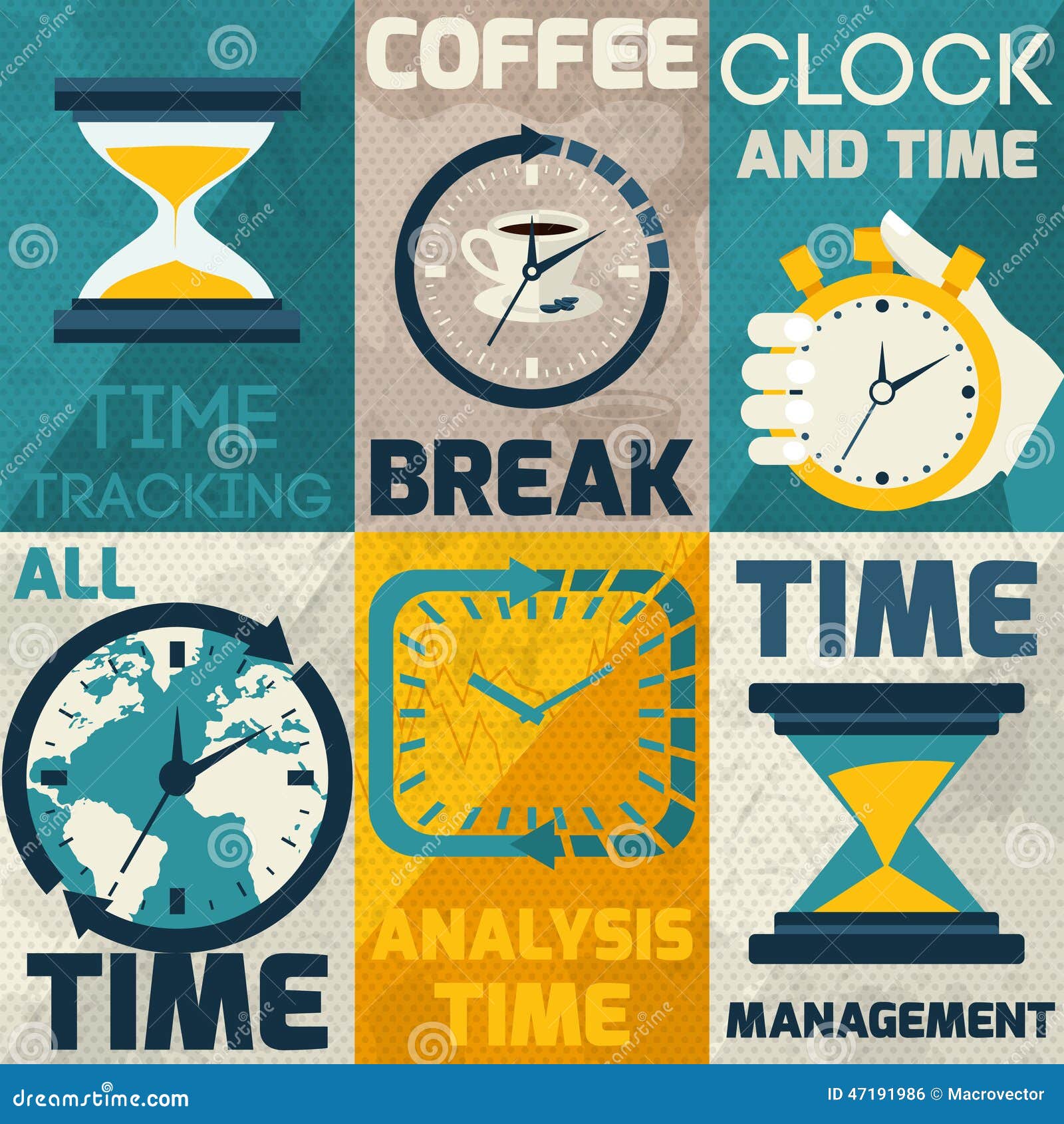 Time management poster stock vector. Illustration of print - 47191986
