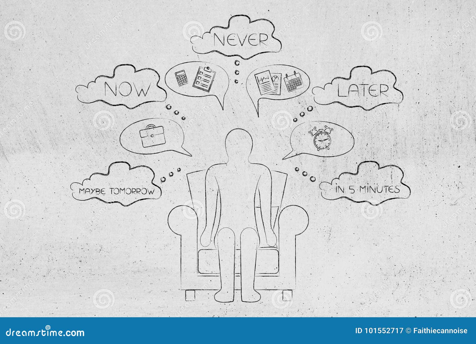 Doubtful Man on the Couch Considering If Doing Things Now or Nev Stock ...