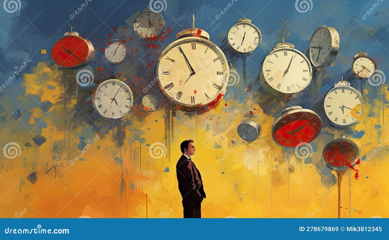 Time Management and Procrastination Concept. Stock Illustration ...
