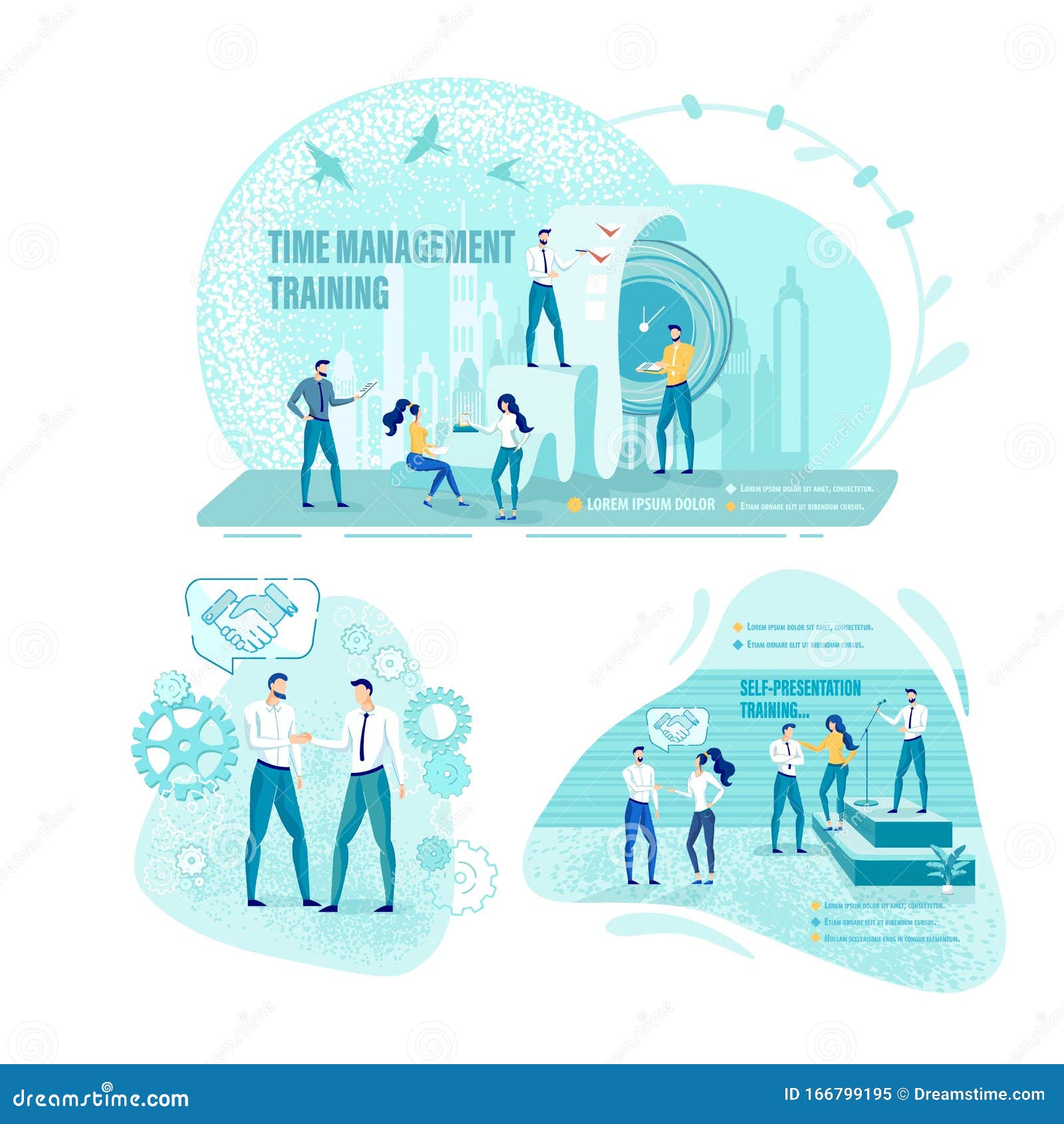 Time Management and Self Presentation Training Stock Vector ...
