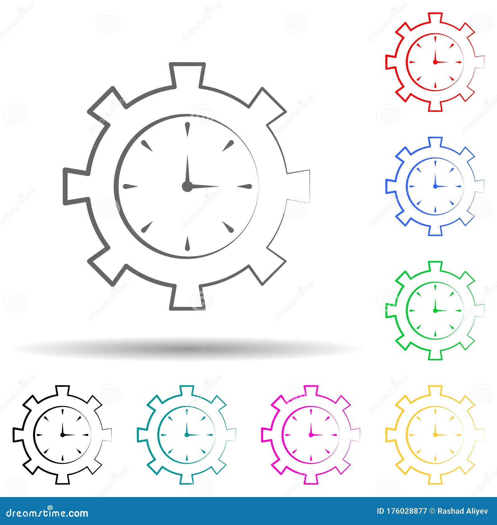 Time Management Settings Multi Color Set Icon. Simple Thin Line ... Time Management Settings Multi Color Set Icon. Simple Thin Line ...