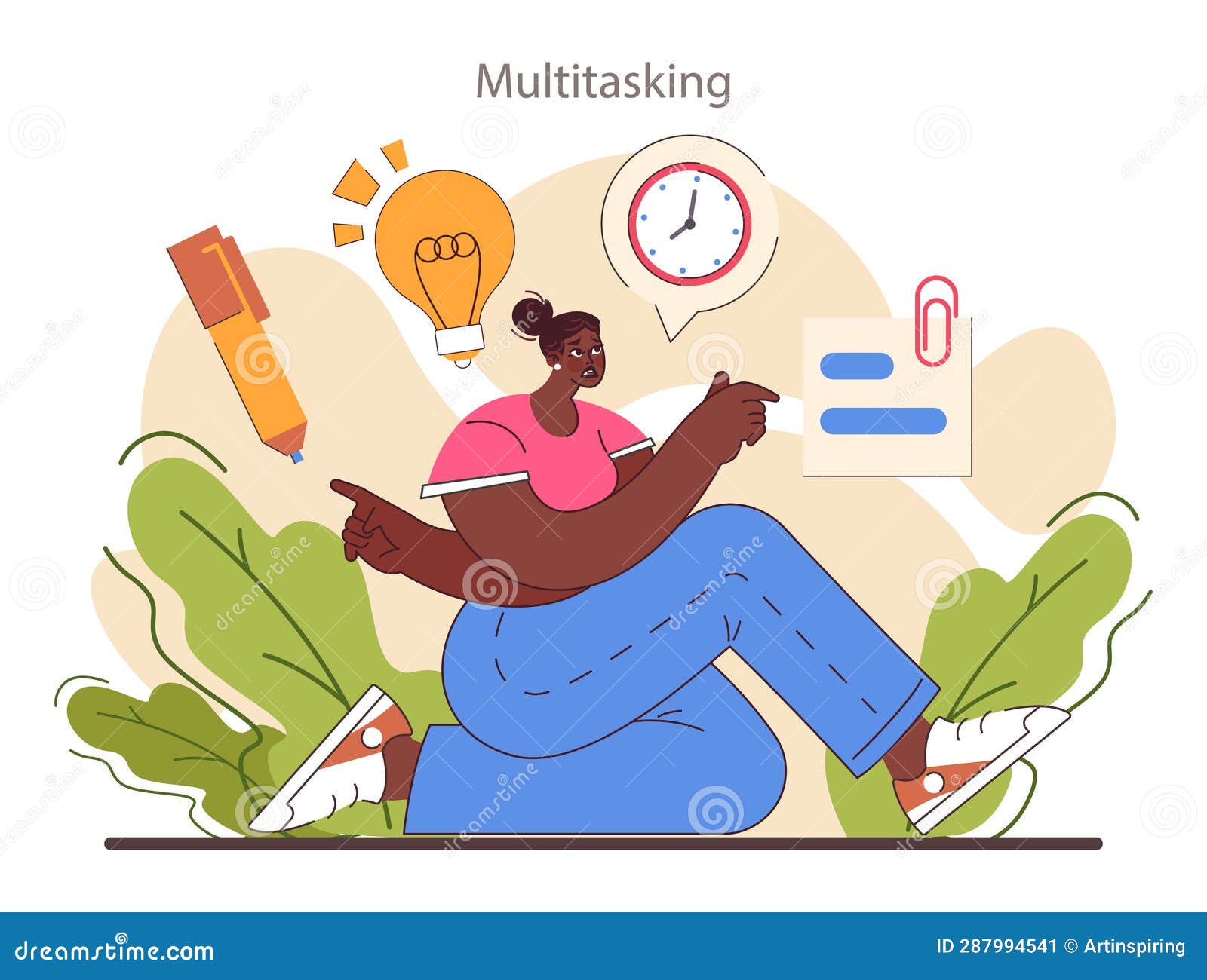 Time Management Skill. Character with Self-discipline. Planning Stock ...