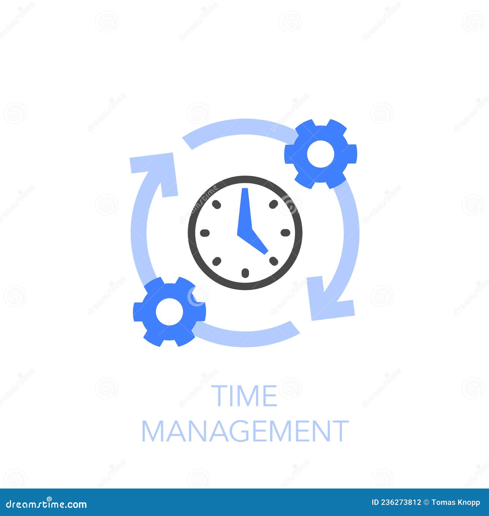 Time Management Symbol with a Clock and Process Arrows Stock Vector ...
