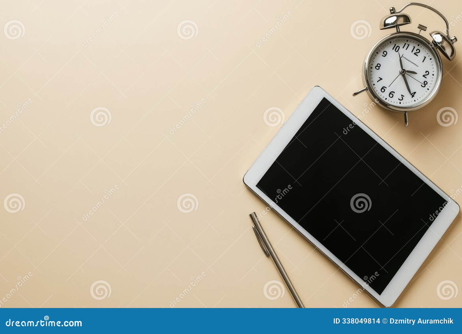 Time Management is Symbolized by an Analog Alarm Clock on a Digital ...