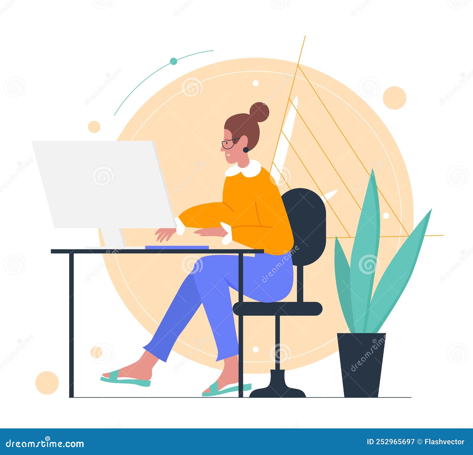 Employee Attendance Concept Icon Vector Illustration | CartoonDealer ...