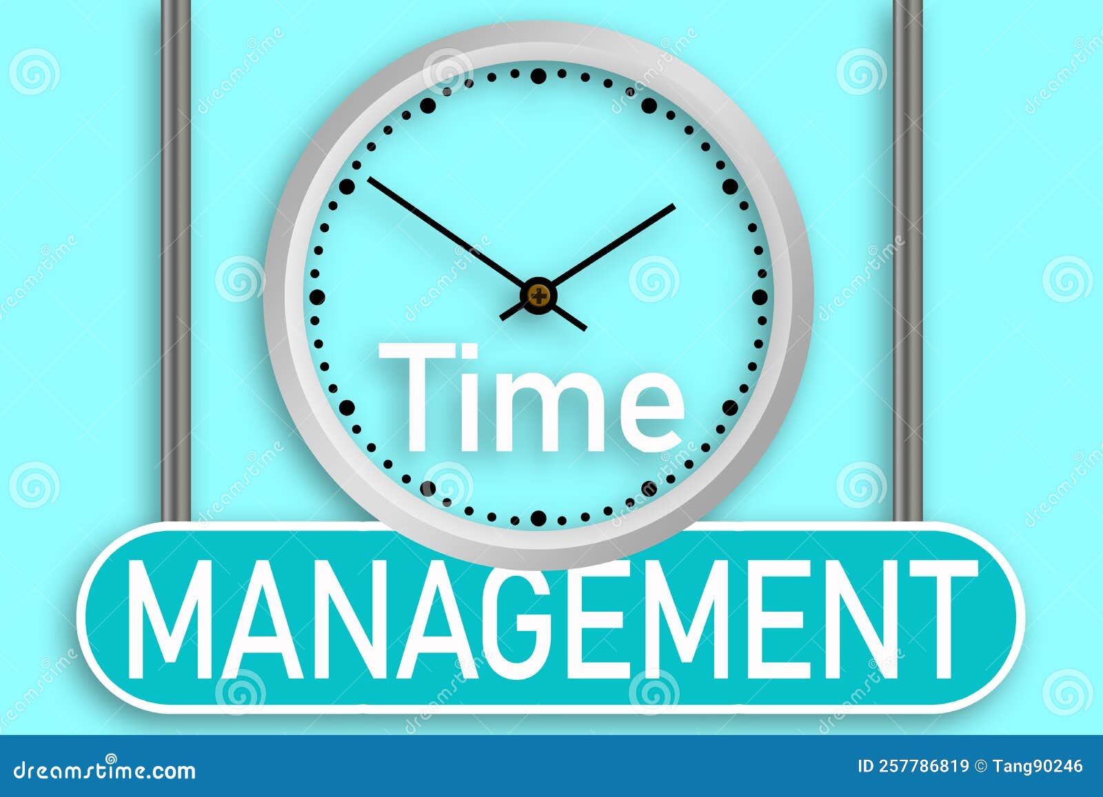 Time Management Text Message with Clock and Sign Board Stock ...
