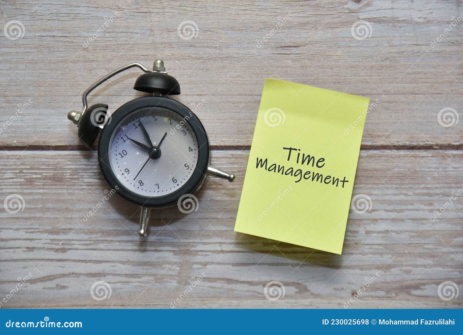 TIME MANAGEMENT Text on Sticky Note with Analog Alarm Clock. Business ...