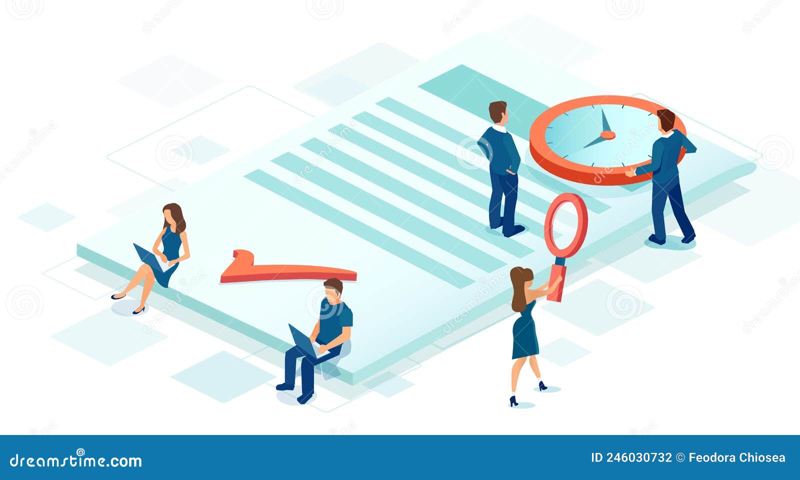 Time Management and Timely Customer Service Stock Vector - Illustration ...