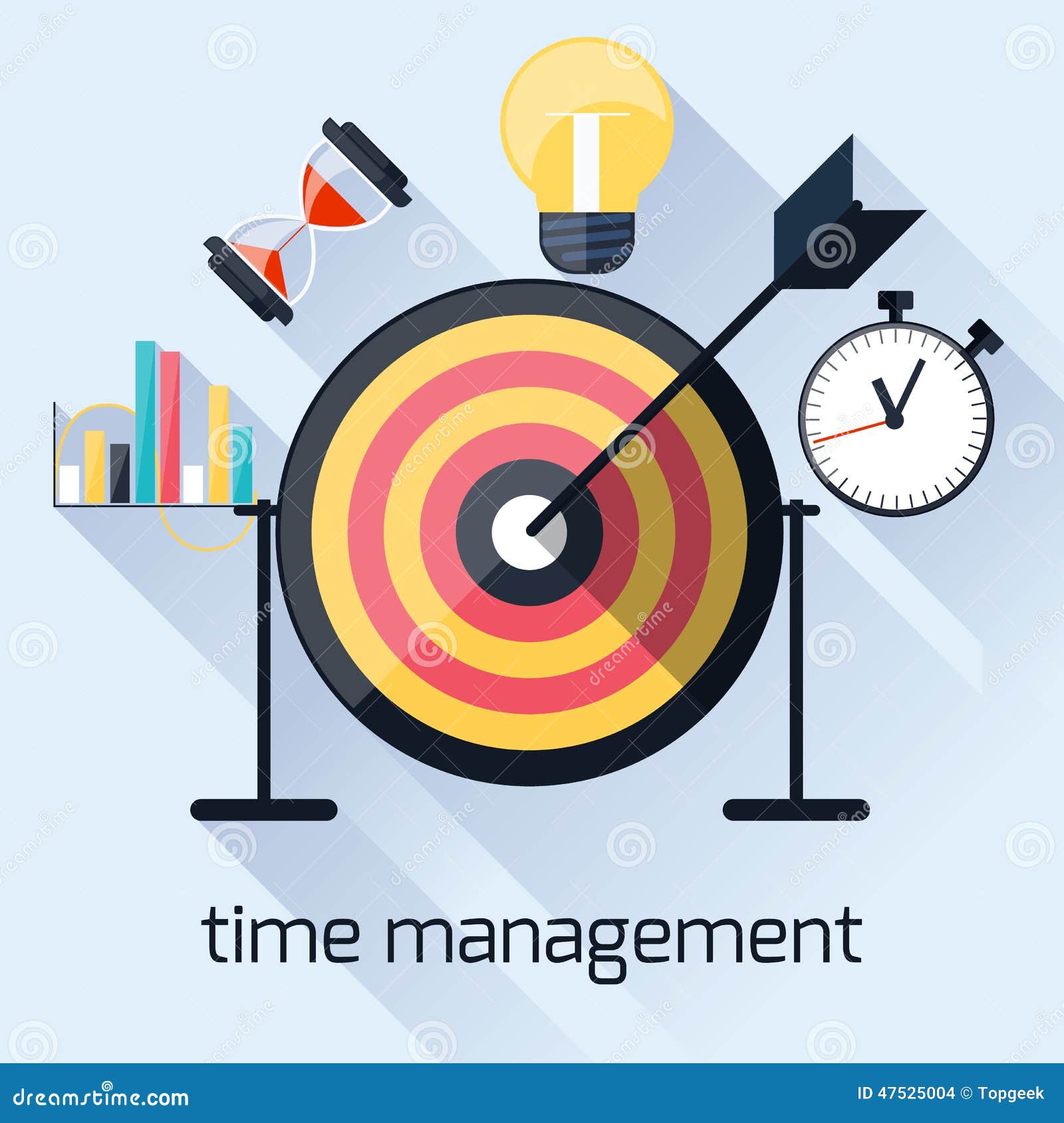 Time Management, Timing Concept in Flat Design Stock Vector ...