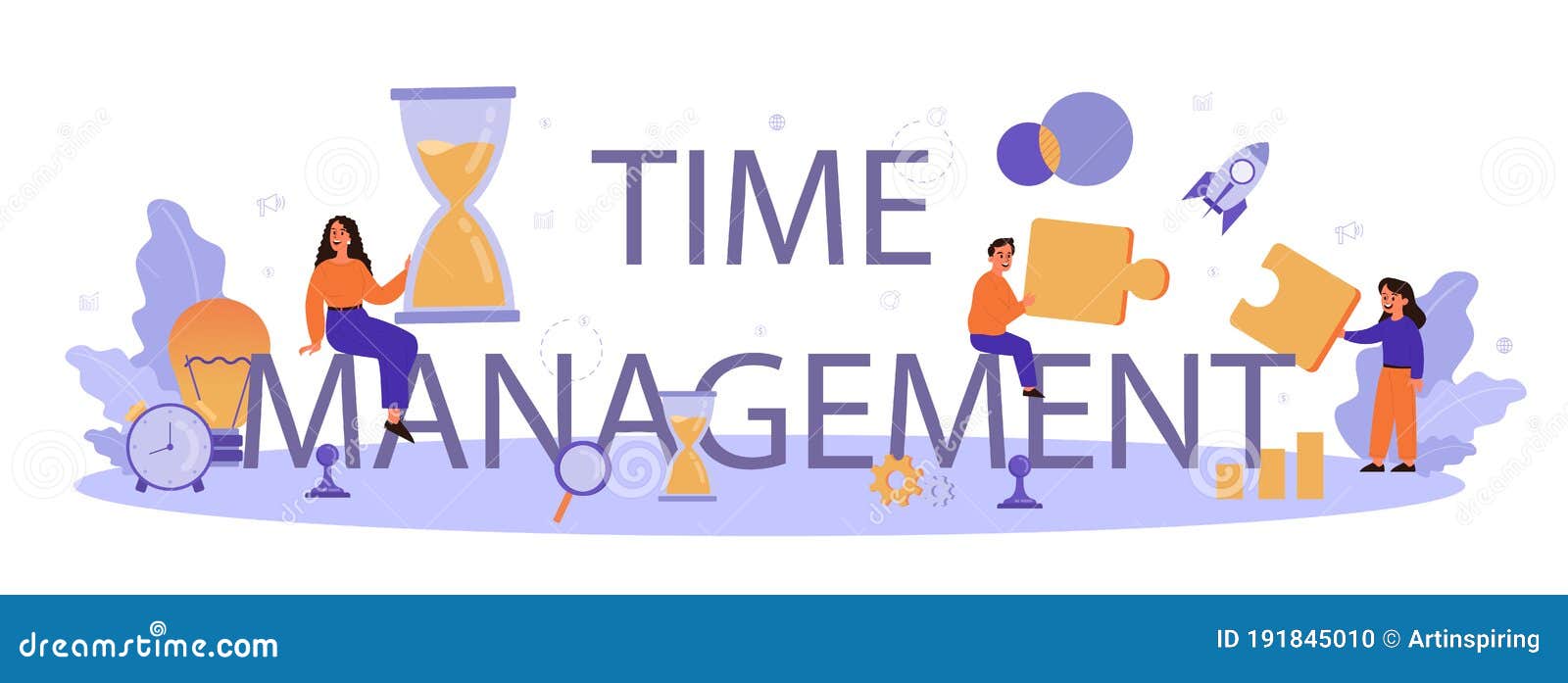 Time Management Typographic Header. Management Education School Stock ...