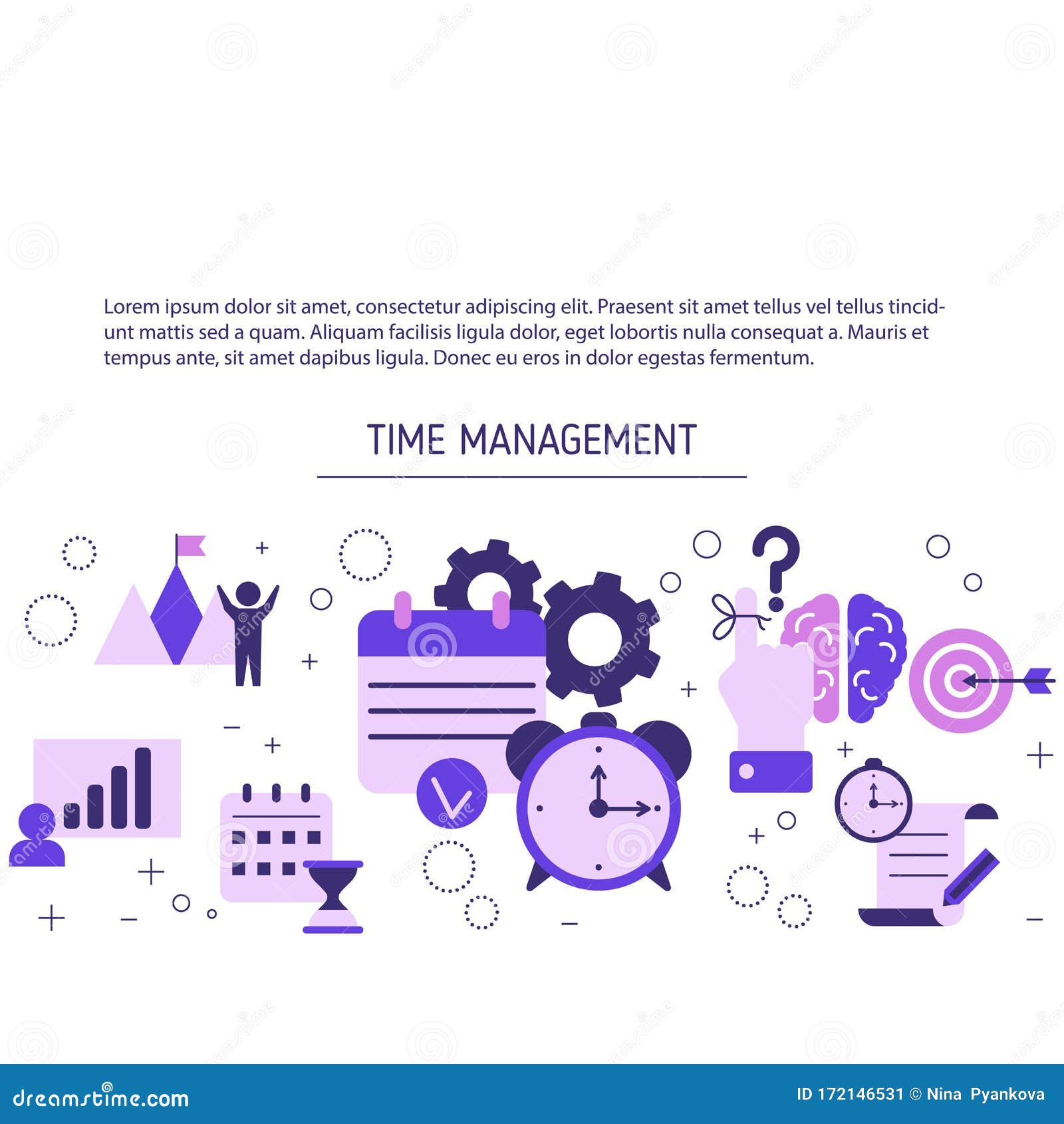 Time Management Vector Background Stock Vector - Illustration of vector ...