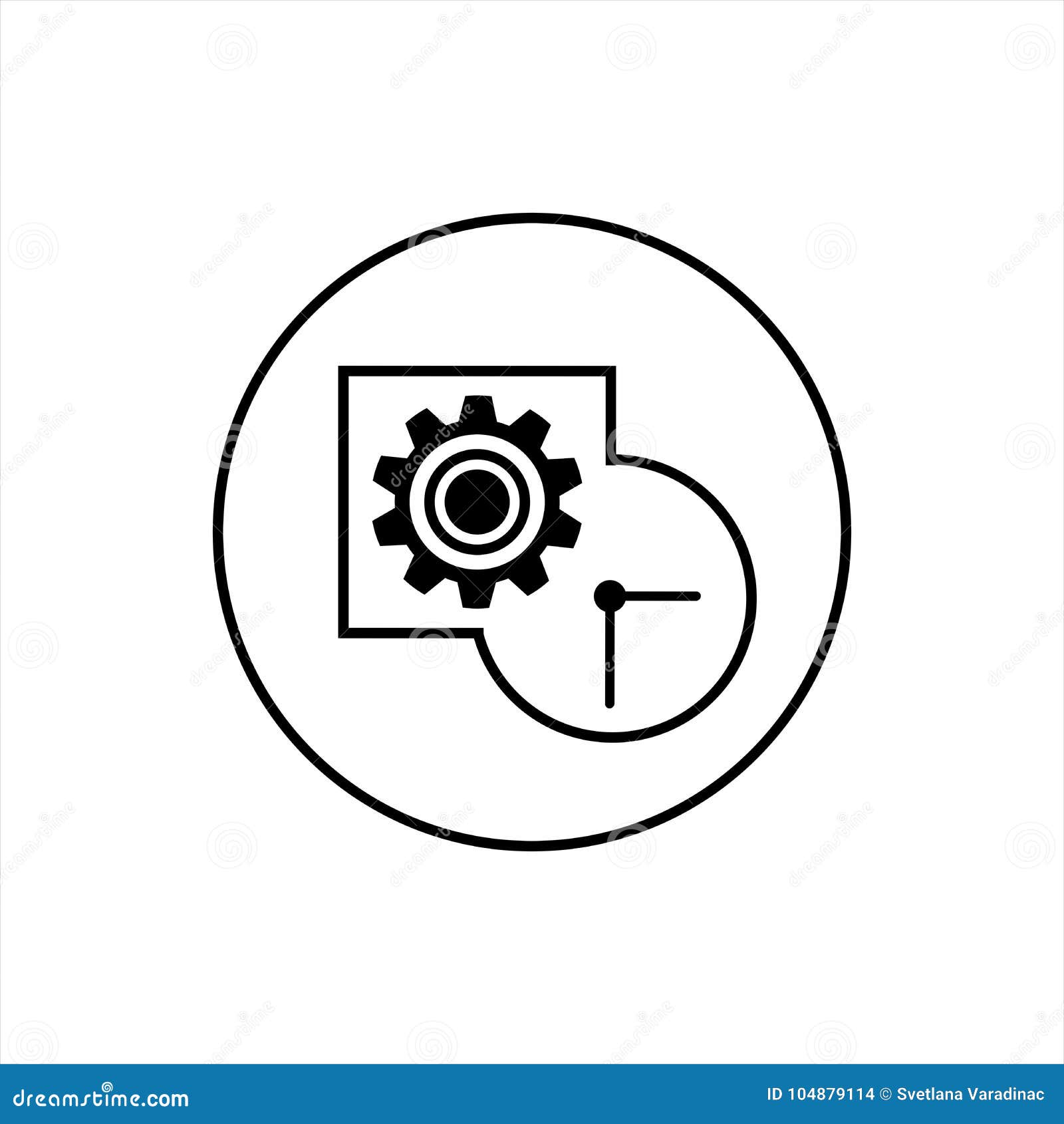 Time Management Vector Black and White Icon. Stock Vector ...