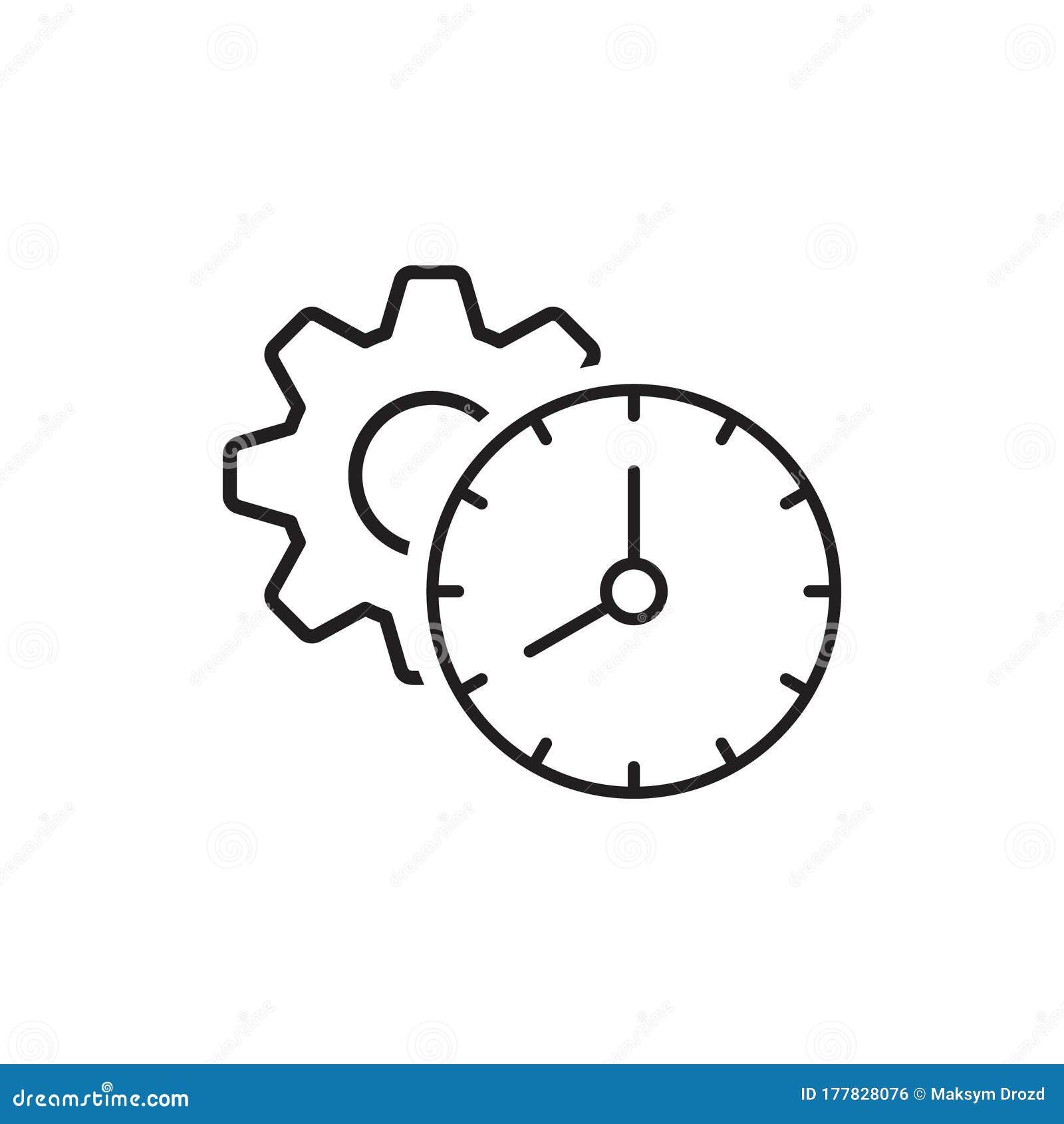 Time Management Vector Icon. Clock and Gear Icon Stock Vector ...