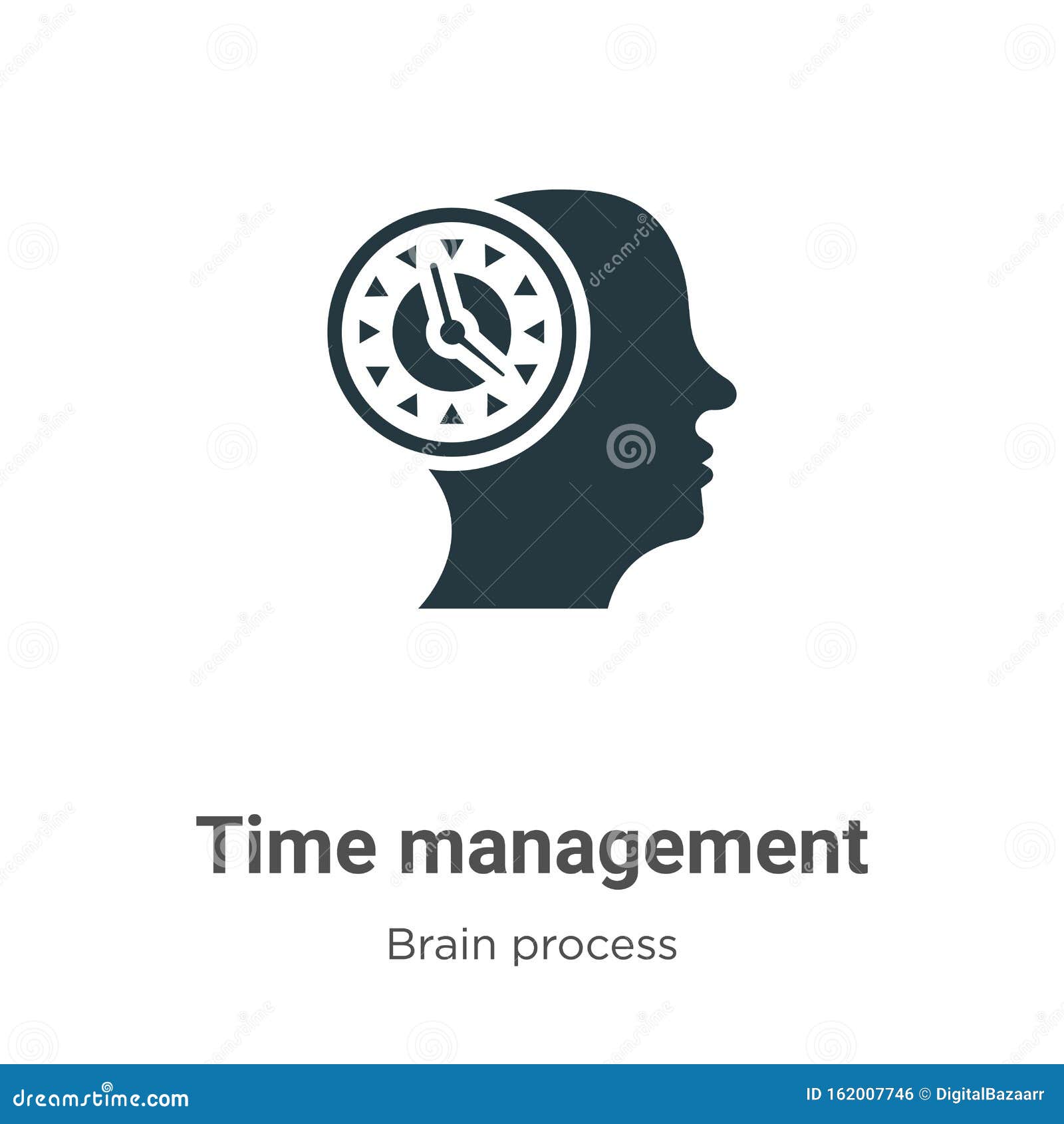 Time Management Vector Icon on White Background. Flat Vector Time ...
