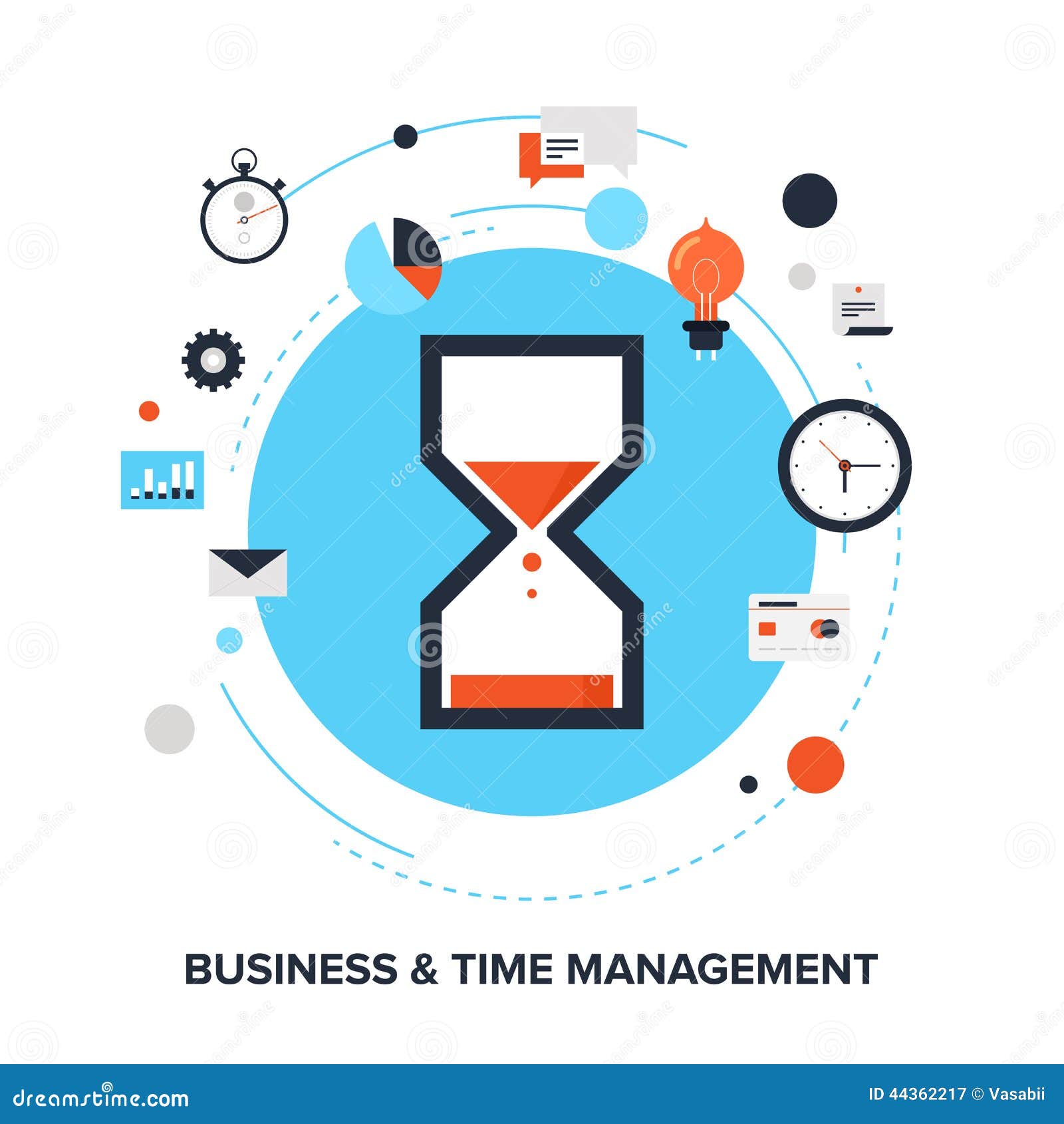 Time Management, World Water And Time Icons Set. Demand Curve ...