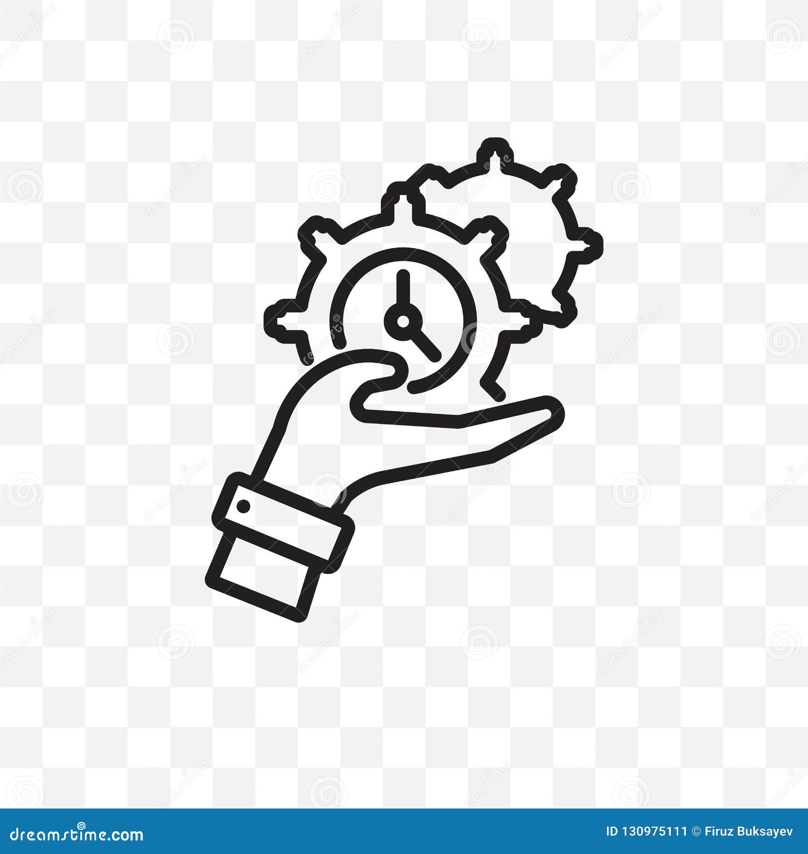 Time Management Vector Linear Icon Isolated On Transparent Background ...