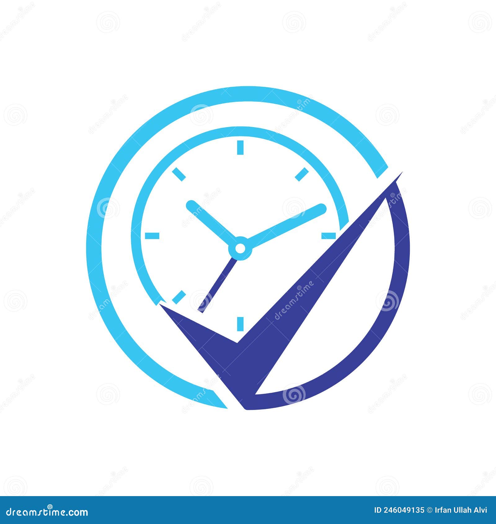 Time Management Vector Logo Template. Check Mark with Clock Icon Vector ...