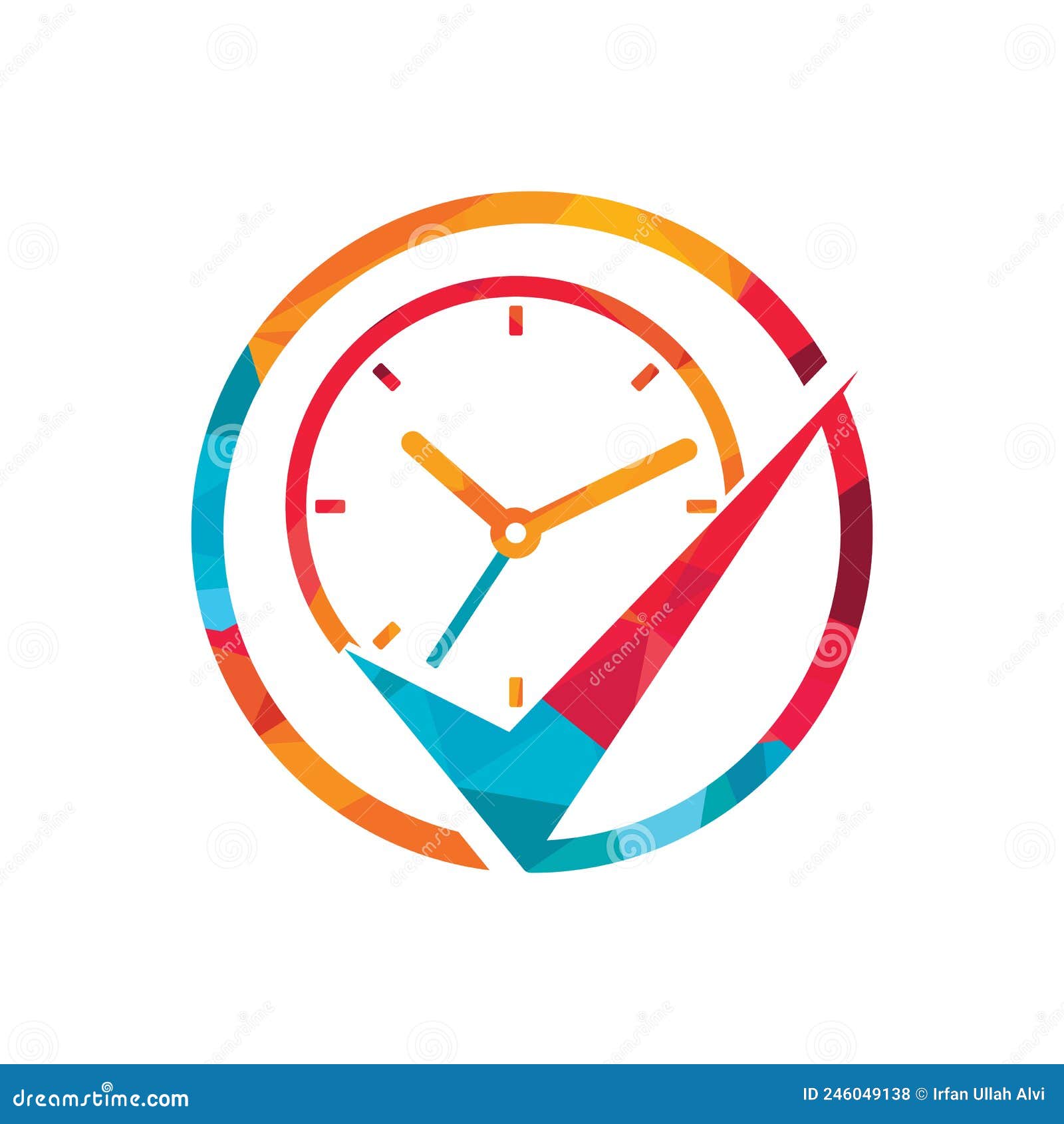 Time Management Vector Logo Template. Check Mark with Clock Icon Vector ...