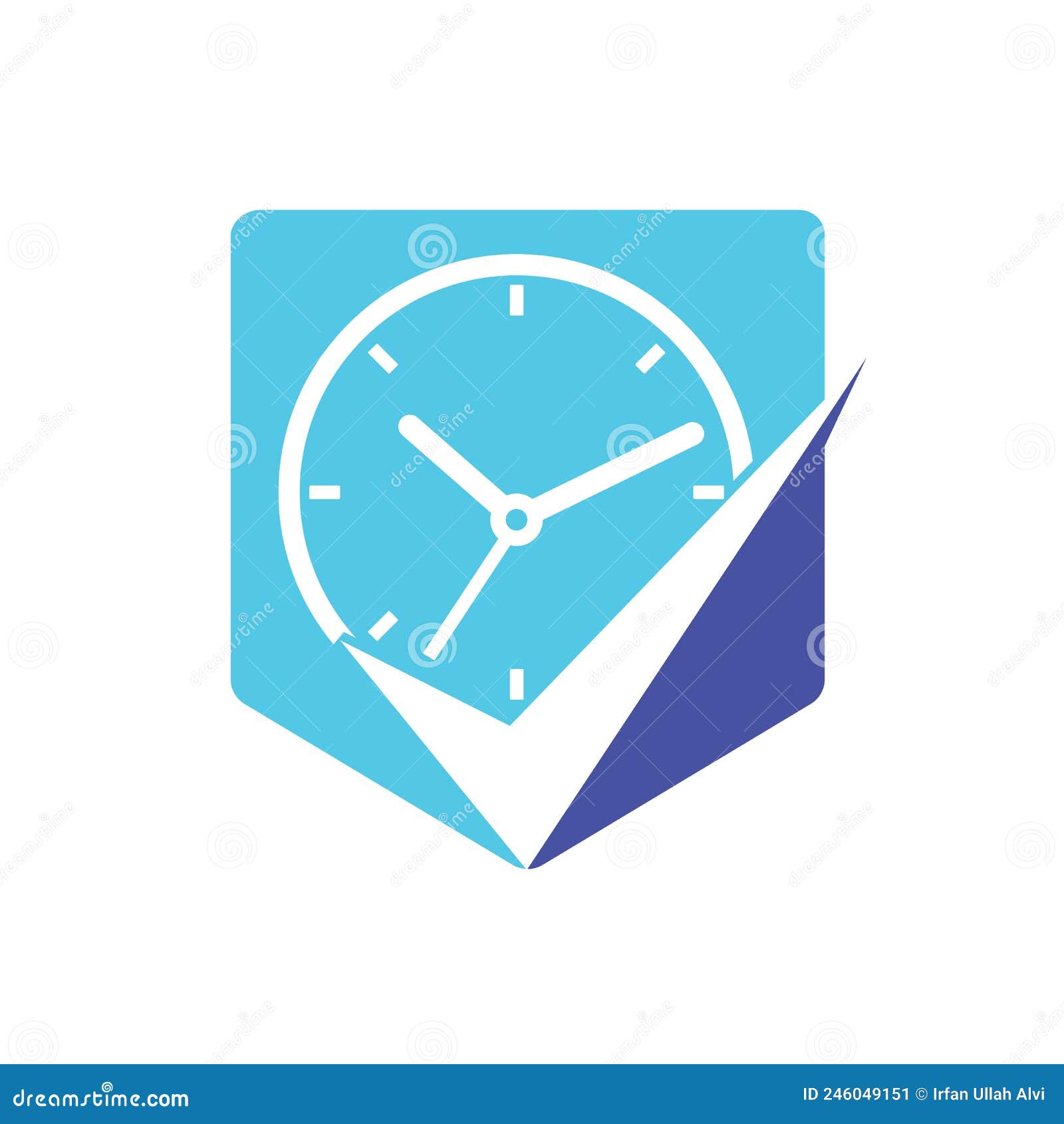 Time Management Vector Logo Template. Check Mark with Clock Icon Vector ...