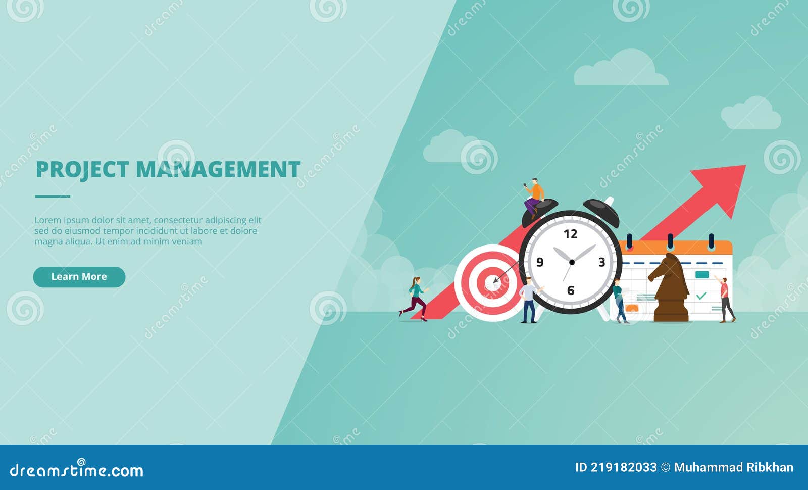 Time Management for Website Design Template Banner or Slide ...