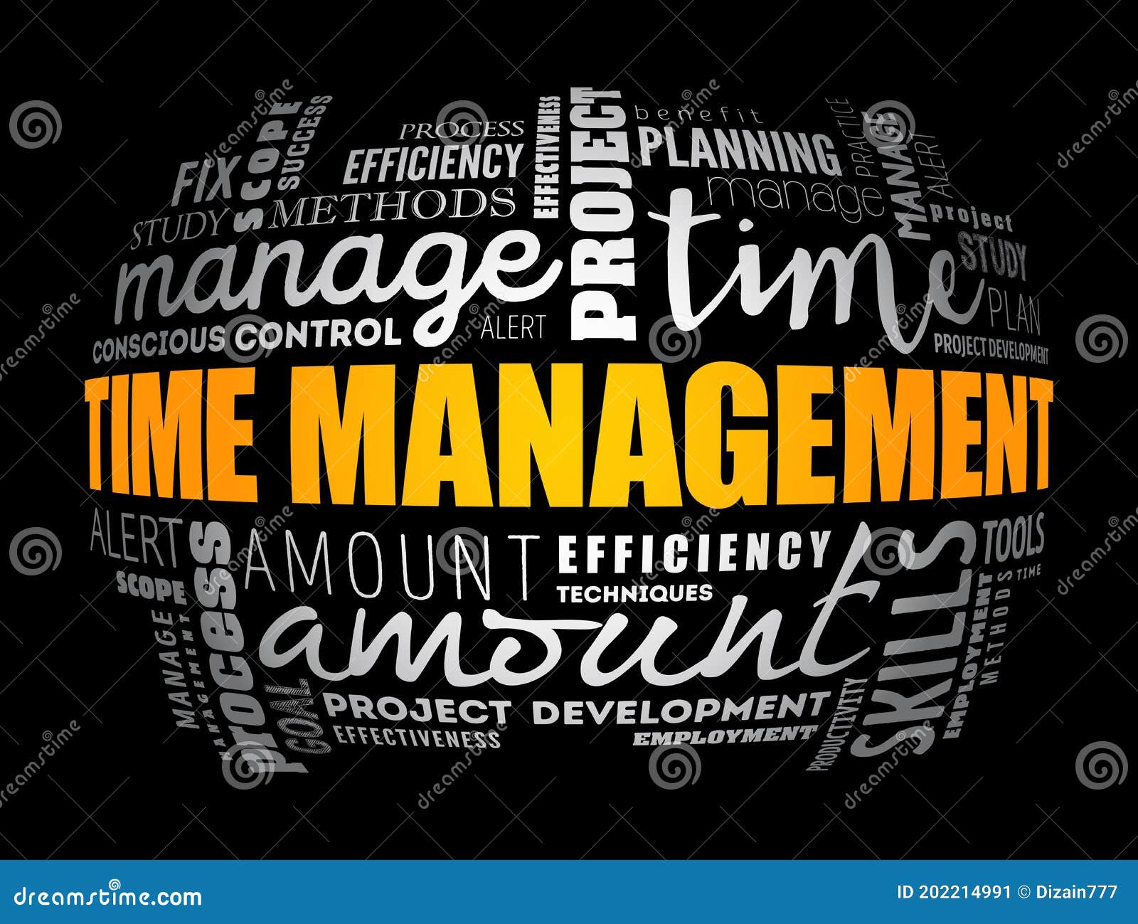 Time Management Word Cloud Collage Stock Illustration - Illustration of ...