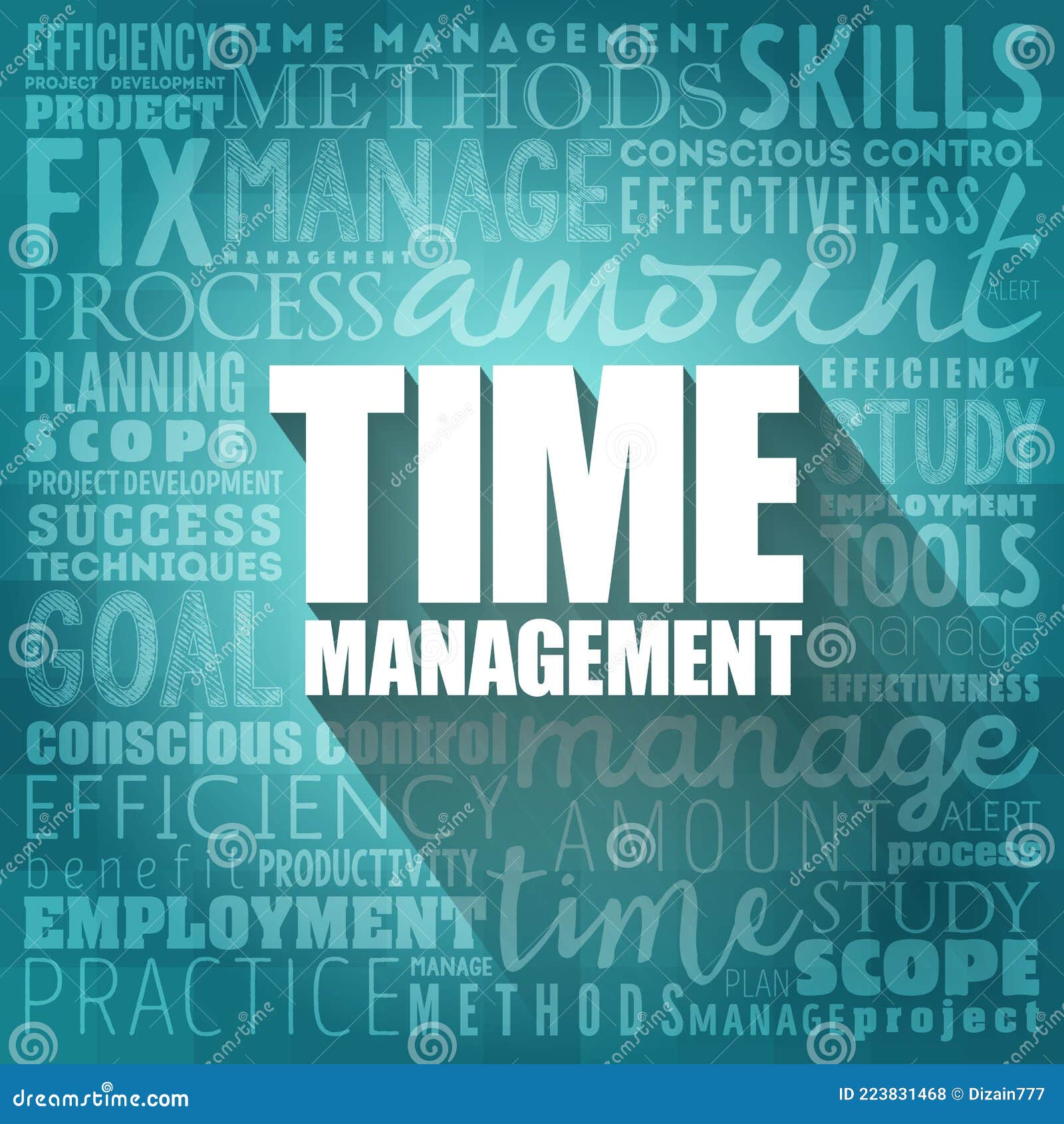 Time Management Word Cloud Collage, Business Concept Background Stock ...