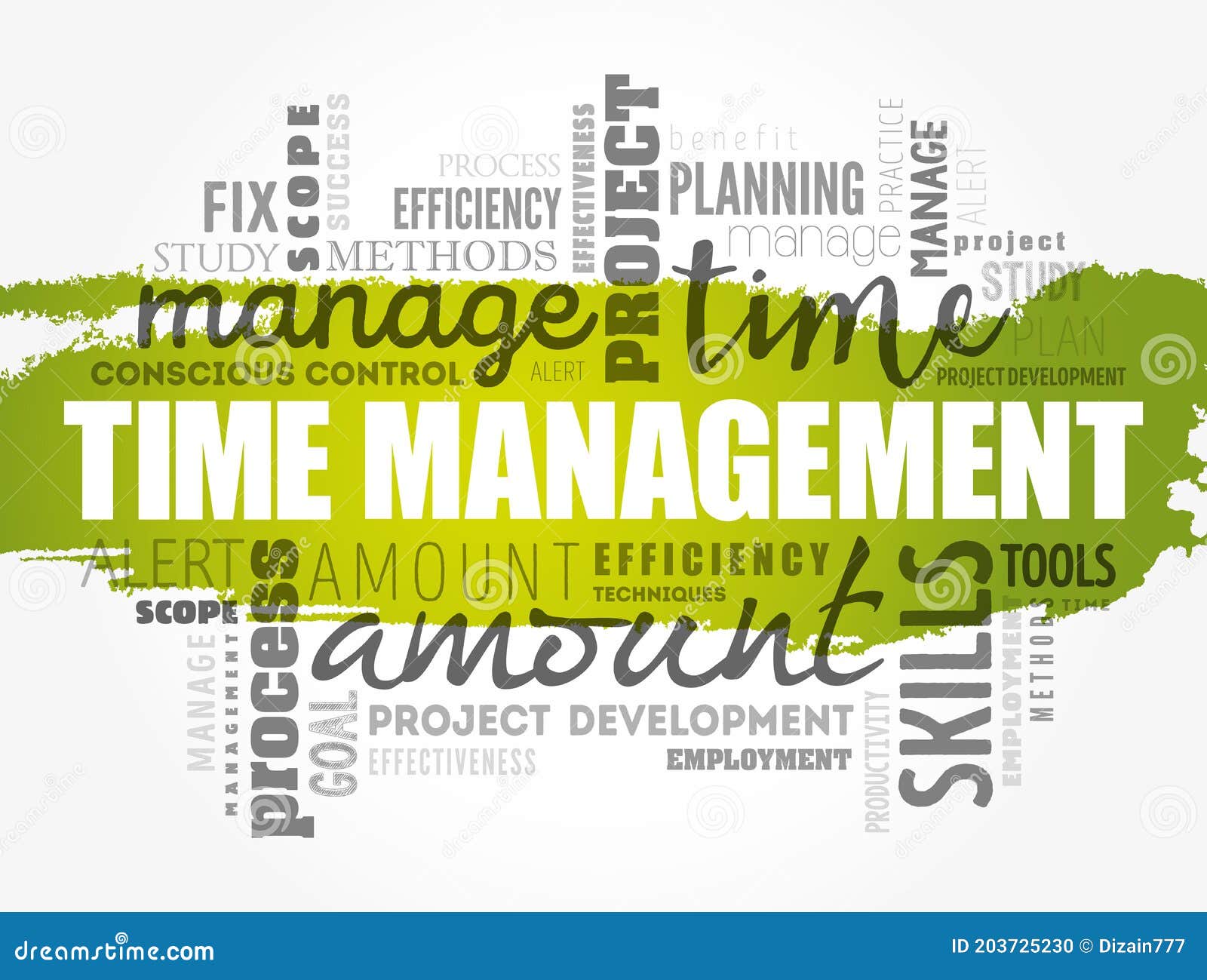 Time Management Word Cloud Collage Concept Stock Illustration ...