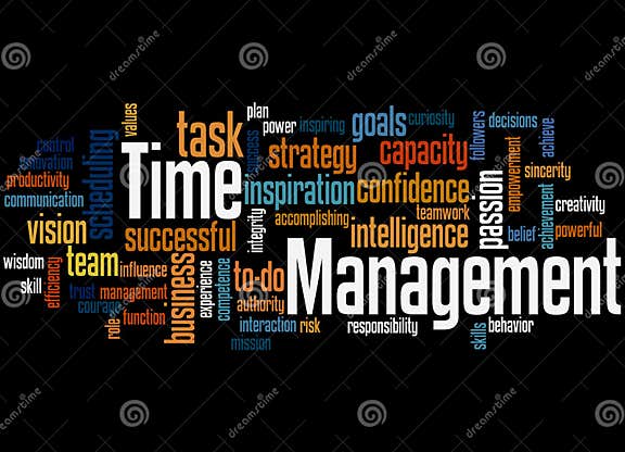 Time Management, Word Cloud Concept 2 Stock Illustration - Illustration ...