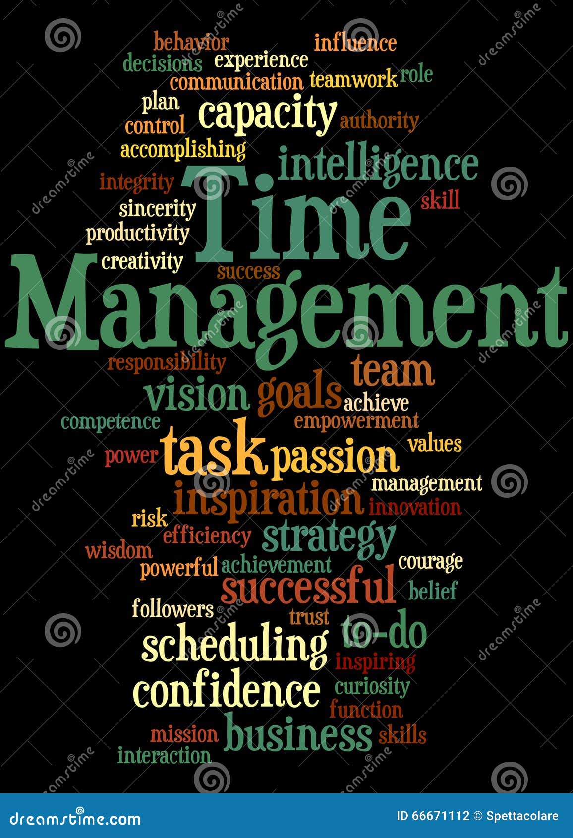 Time Management, Word Cloud Concept 9 Stock Illustration - Illustration ...