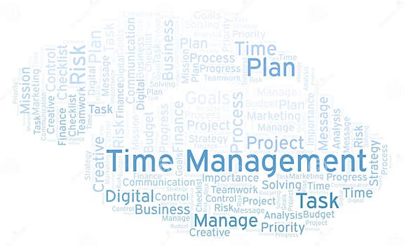 Time Management Word Cloud, Made with Text only. Stock Illustration ...