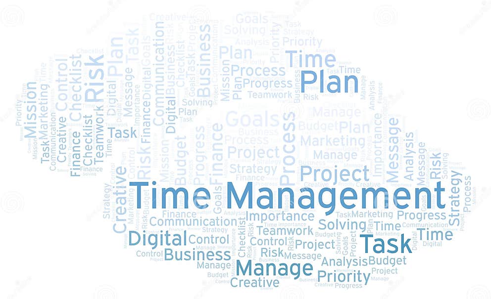 Time Management Word Cloud, Made with Text only. Stock Illustration ...