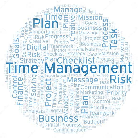 Time Management Word Cloud, Made with Text only. Stock Illustration ...