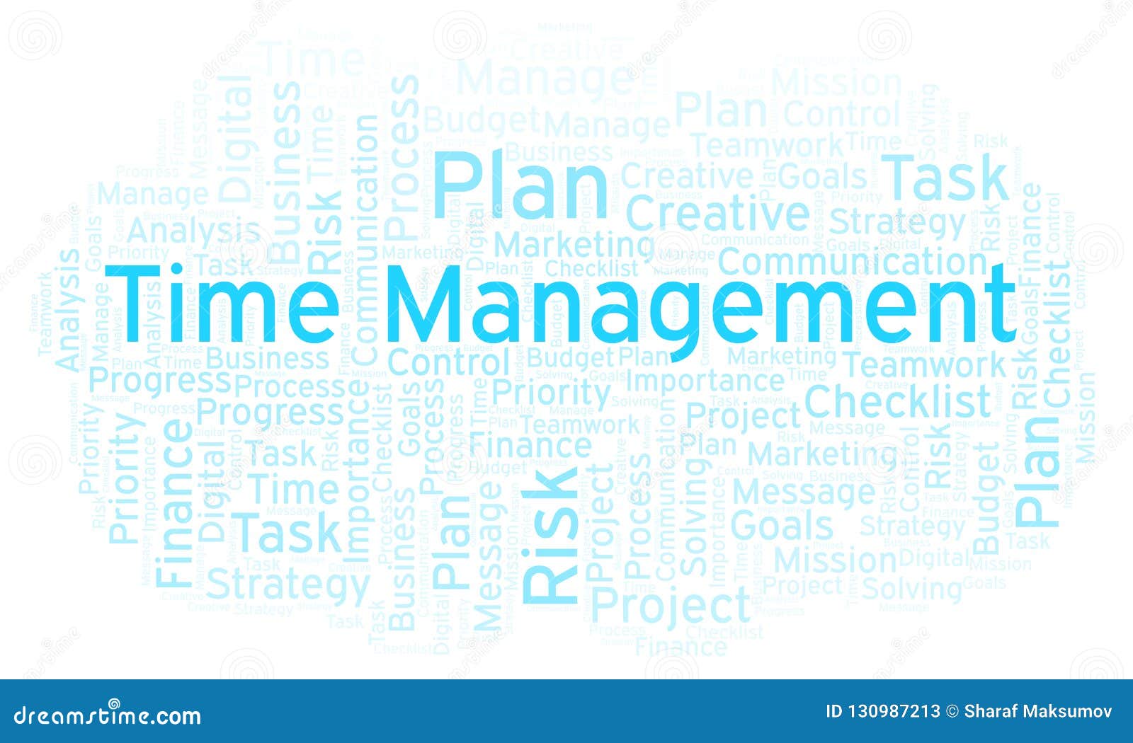 Time Management Word Cloud, Made with Text only. Stock Illustration ...