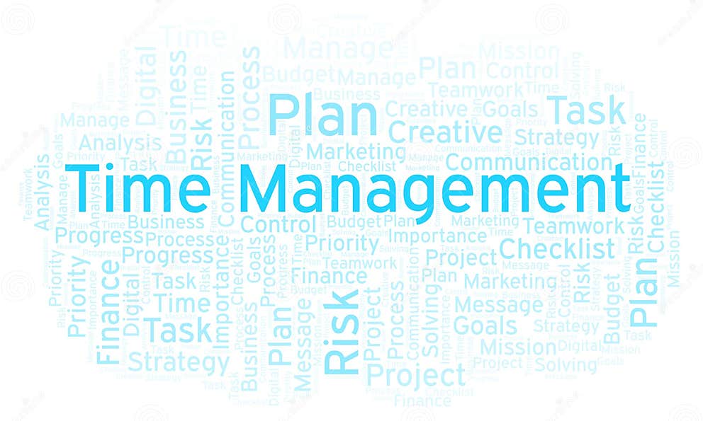 Time Management Word Cloud, Made with Text only. Stock Illustration ...