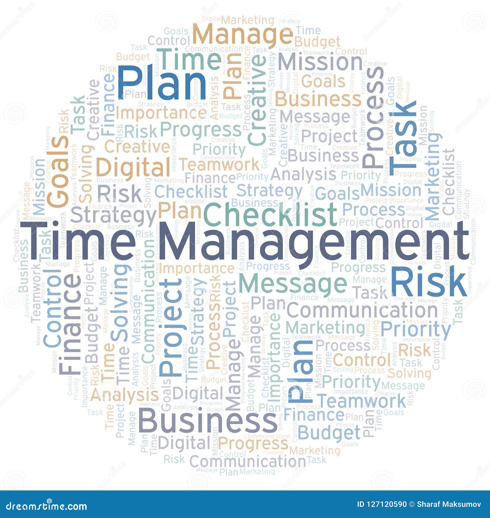 Time Management Word Cloud, Made with Text only. Stock Illustration ...