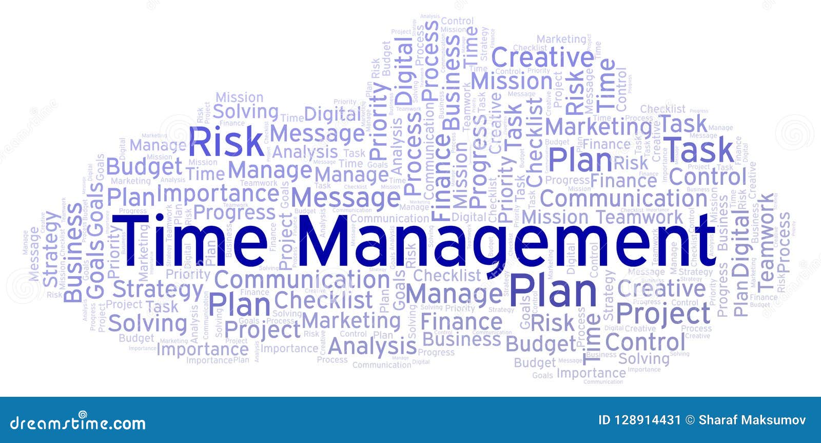 Time Management Word Cloud, Made with Text only. Stock Illustration ...