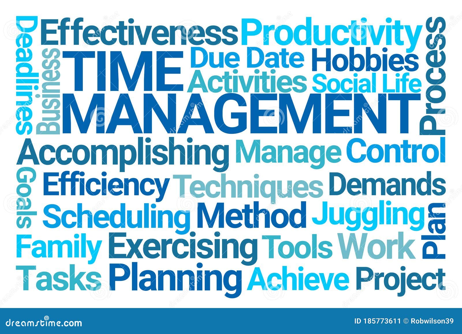Time Management Word Cloud stock illustration. Illustration of ...