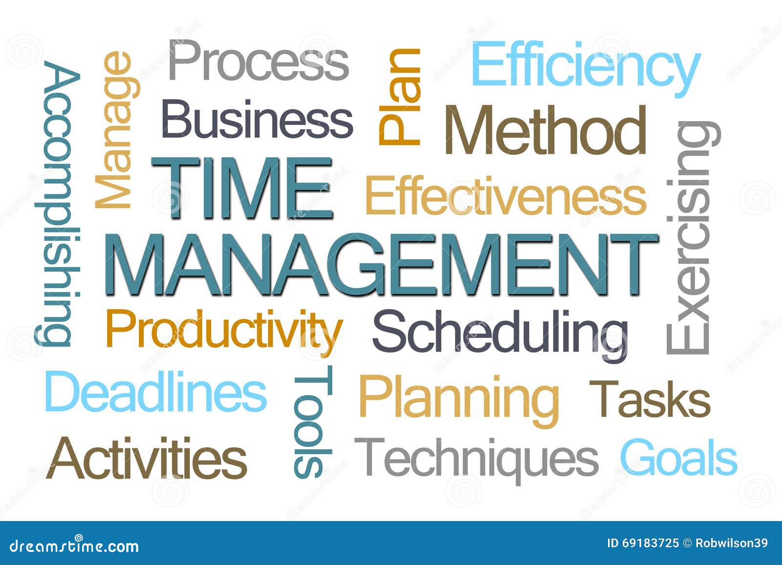 Time Management Word Cloud stock illustration. Illustration of ...