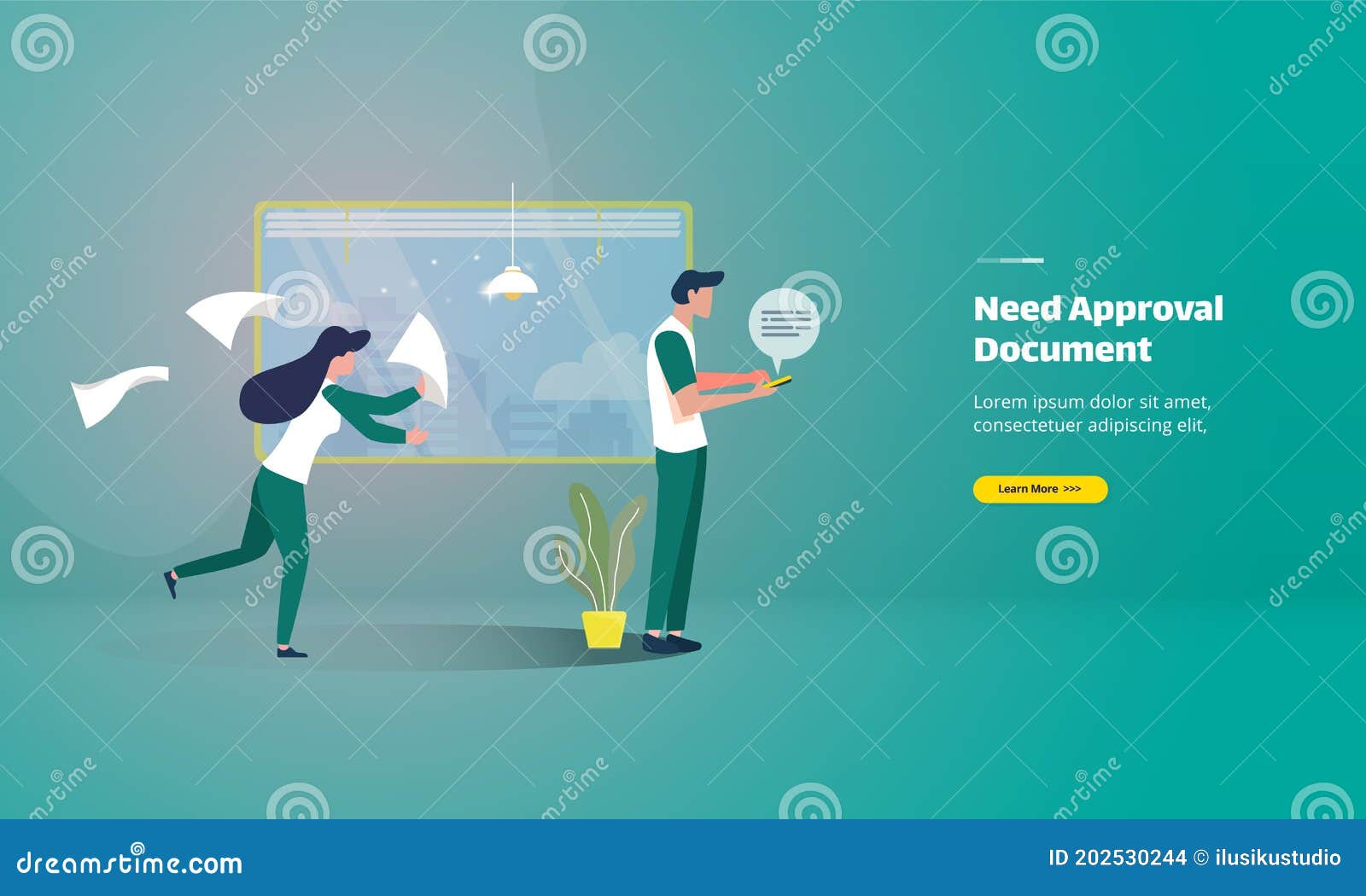 Need Approval Document for an Office Business Illustration Concept ...