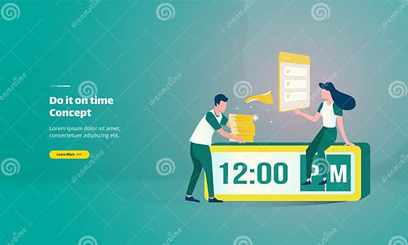 Finish Work on Time for Office Business Illustration Concept Stock ...
