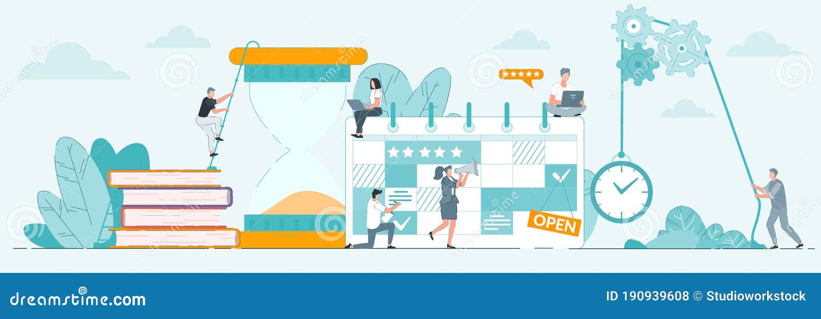 Time Management and Working Time Organization Stock Illustration ...